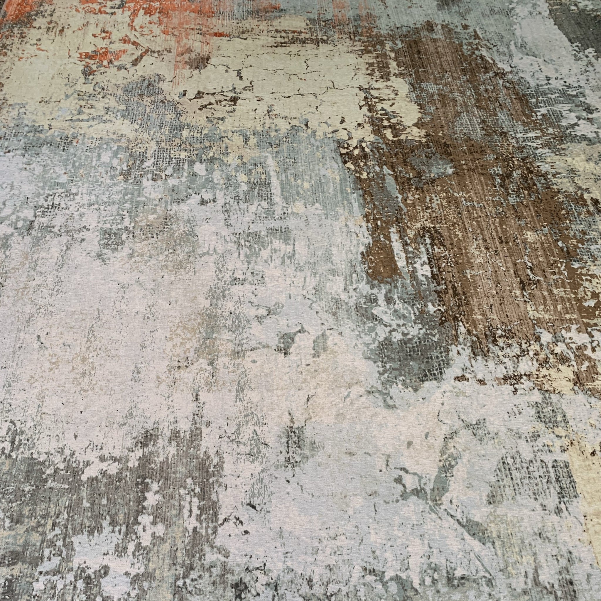 Orange Brown Beige Vintage Rusty Print Style Area Rug/ Carpet – Makymo